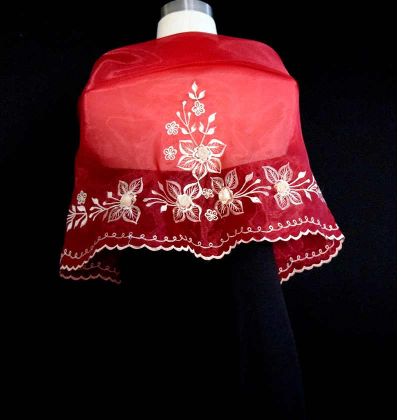 Filipiniana Alampay Barong Tagalog Mestiza Burgundy - Etsy