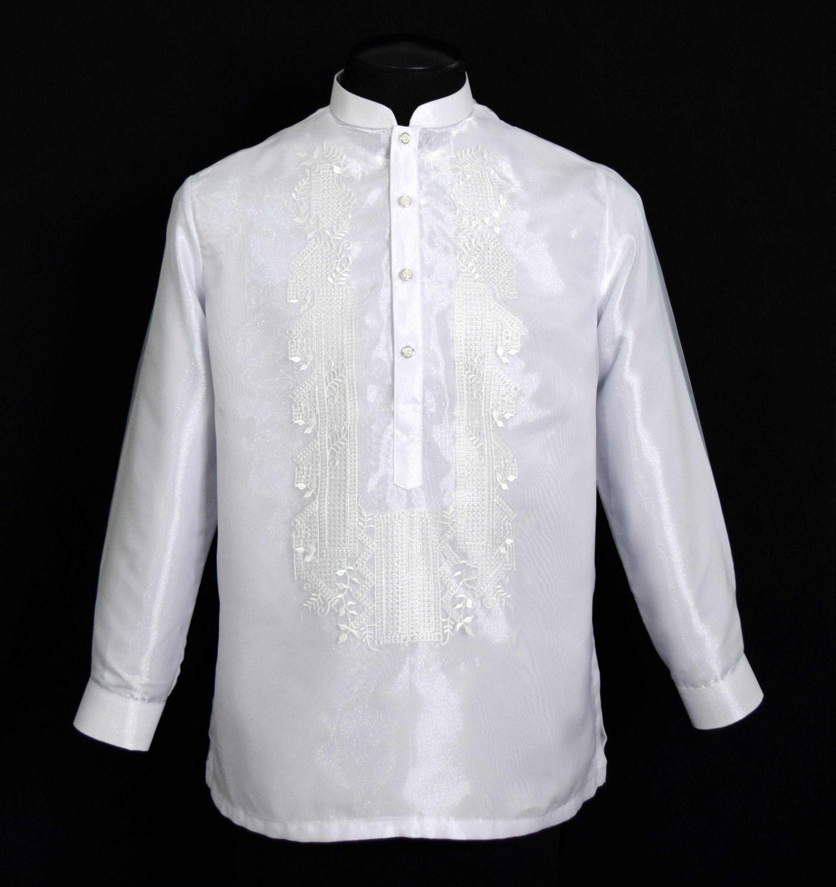 White Barong Tagalog Filipino Formal Shirt Philippine National - Etsy