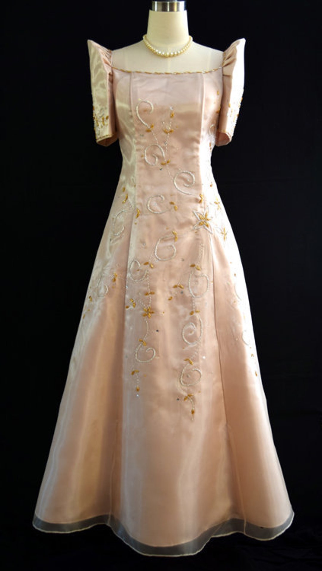 Traje De Mestiza Bolero Maria Clara Terno Filipiniana Beige Formal ...