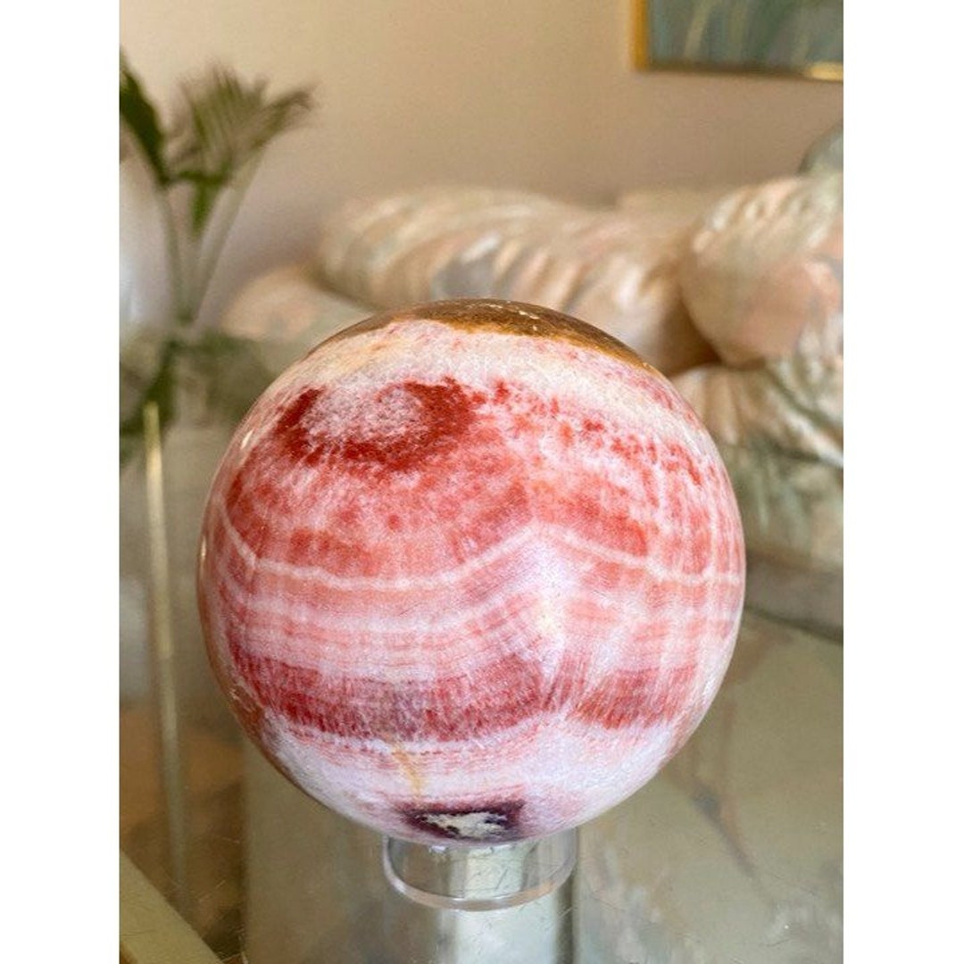 Rainbow Calcite "pork Stone" Sphere W/stand 83mm #716 - Etsy
