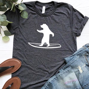Surf Shirt, Surf Board Shirt, Funny Bear Shirt, Beach Shirt, Gift for ...