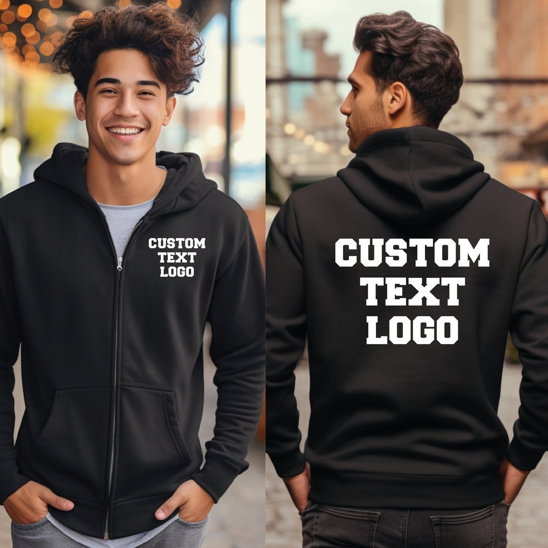 Personalized Zip up Hoodie Sweatshirt, Custom Zip up Hoodie, Custom Logo Hoodie, Team Logo Zip ...