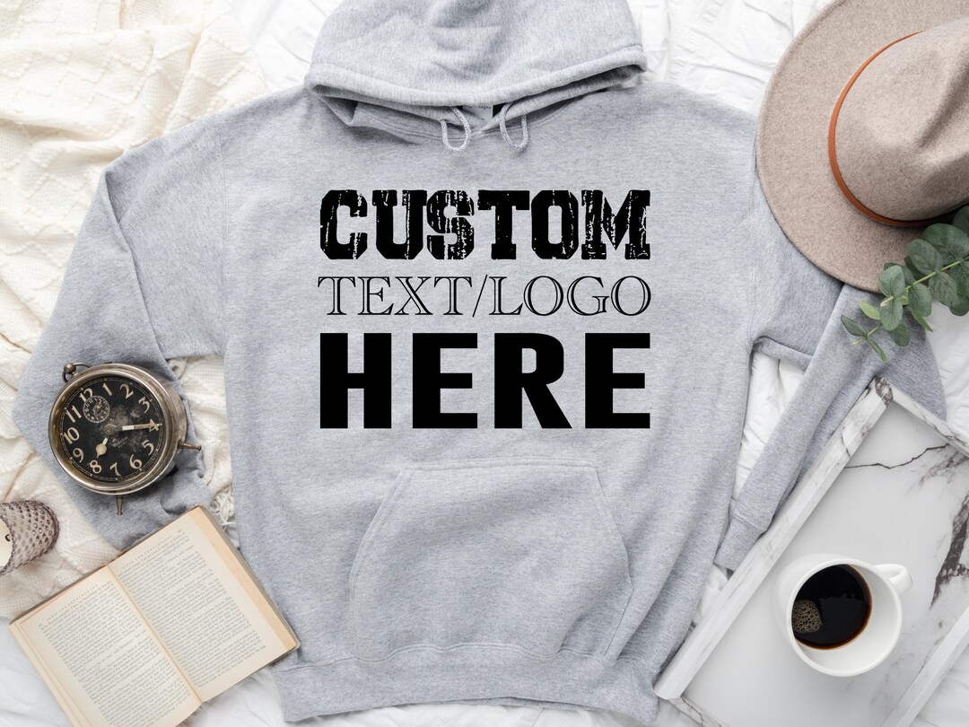 Custom Text Hoodie, Personalized Text Hoodie, Your Design, Your Photo ...