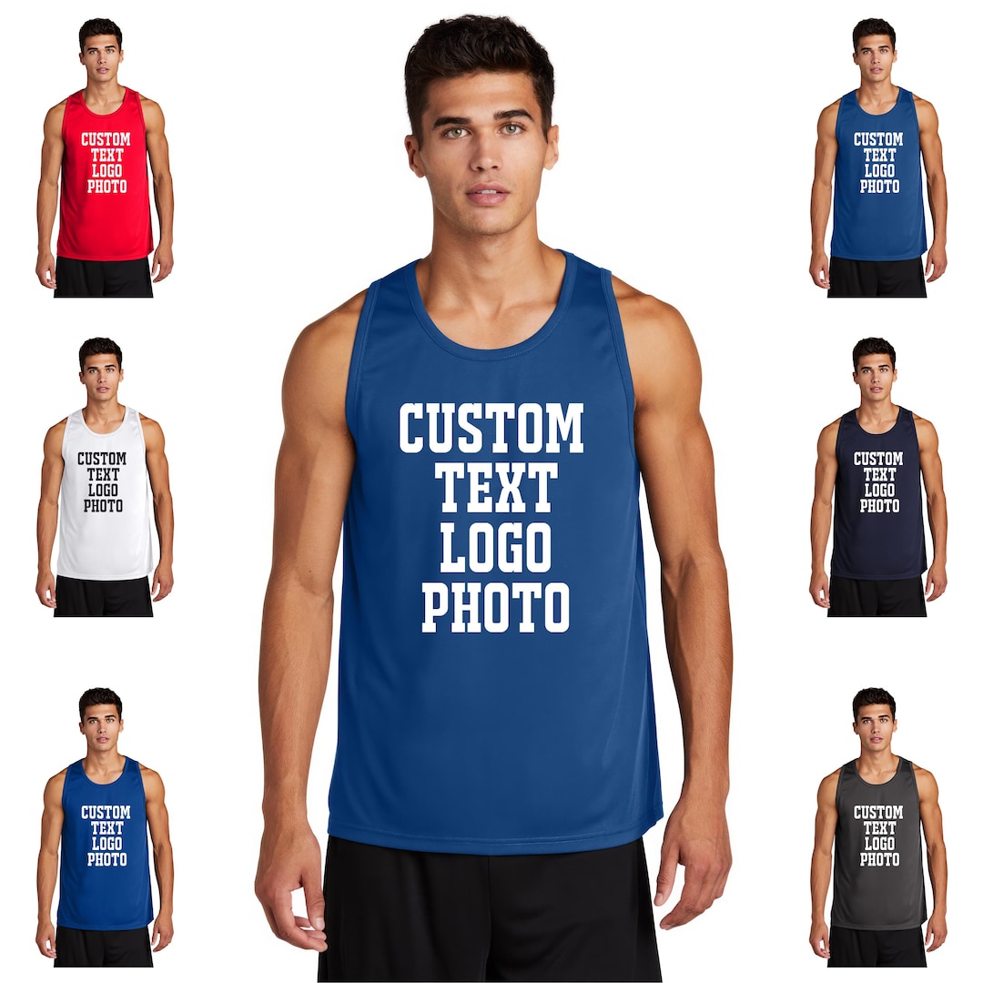 Custom Quick Dry Tank Top – Personalized Athletic Workout Shirt for Men ...