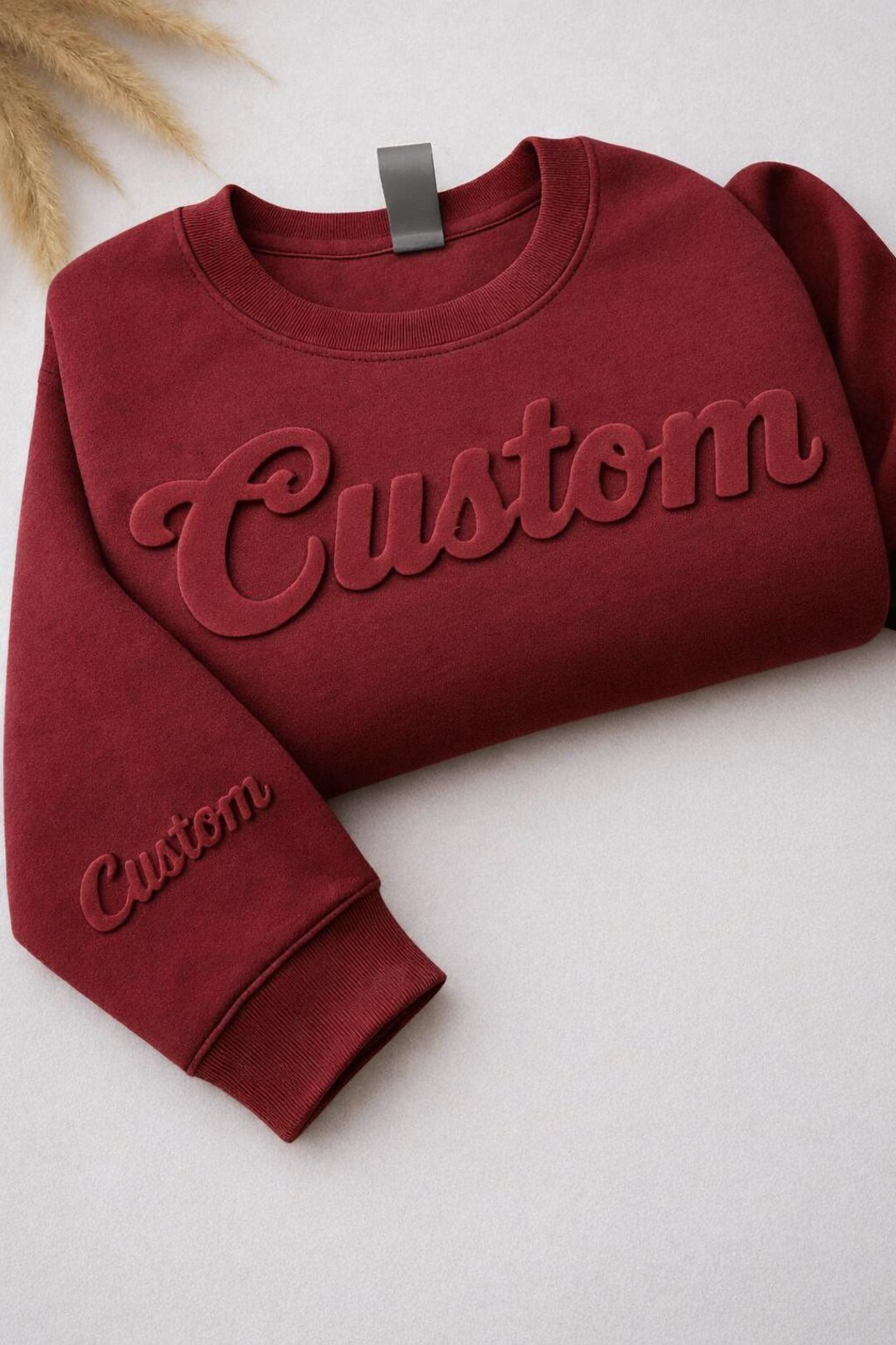 Raised Puff Letter Sweatshirt: Custom Embossed Text, Cozy Style - Etsy