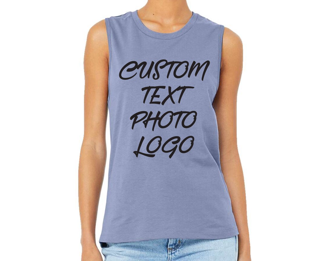Personalized Women's Jersey Muscle Tank, Custom Sleeveless Shirt, Your ...