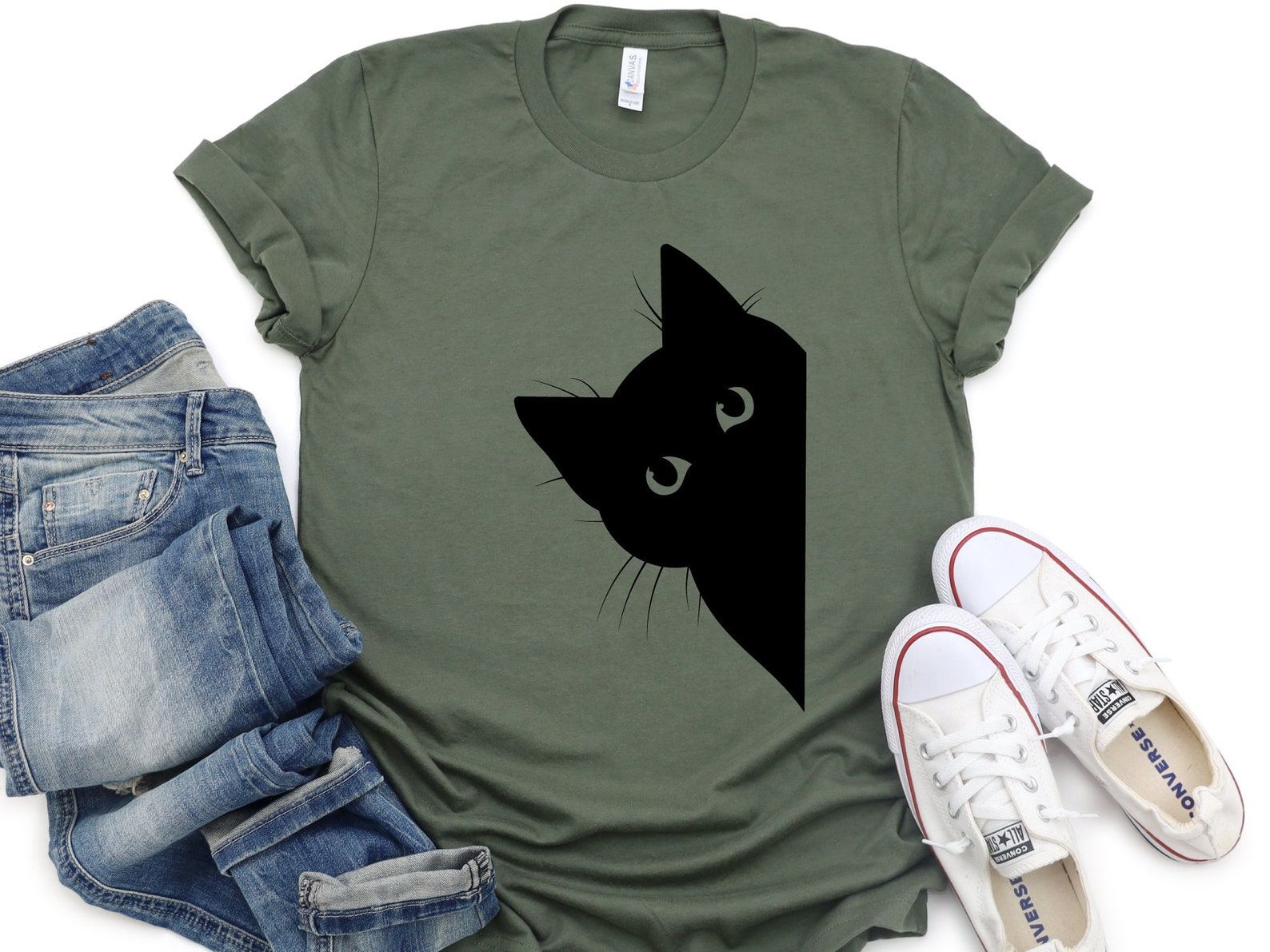 Black Cat Shirt, Cat Lover Shirt, Cat Lover Gift, Cats Hiding Shirt ...