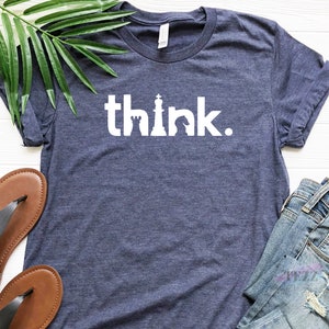 Think Chess Shirt – Minimalist Chess T-shirt – Gambit Shirt – Matching ...