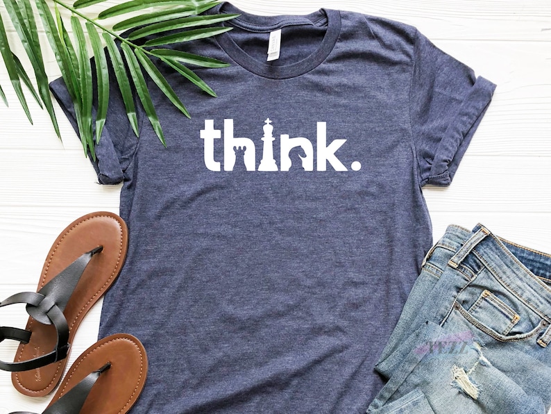 Think Chess Shirt – Minimalist Chess T-shirt – Gambit Shirt – Matching ...