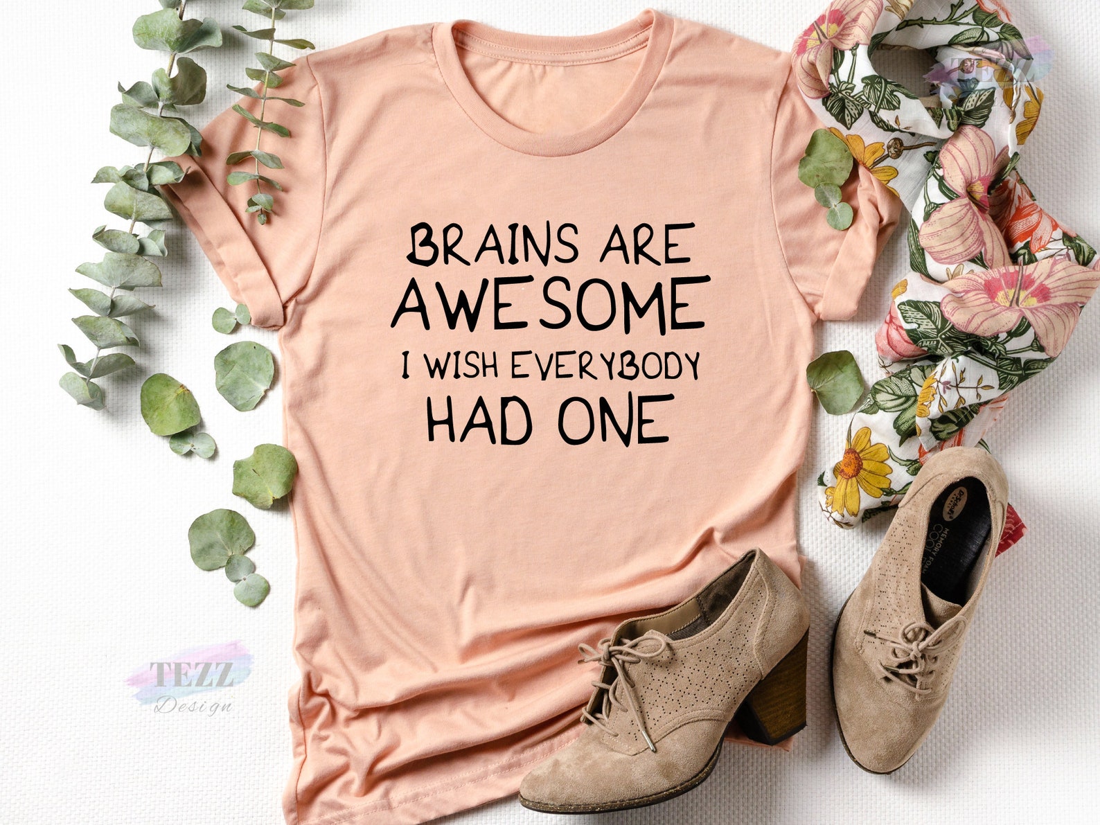 Brain Shirt Funny Brain Shirt Brain is Awesome I Wish | Etsy