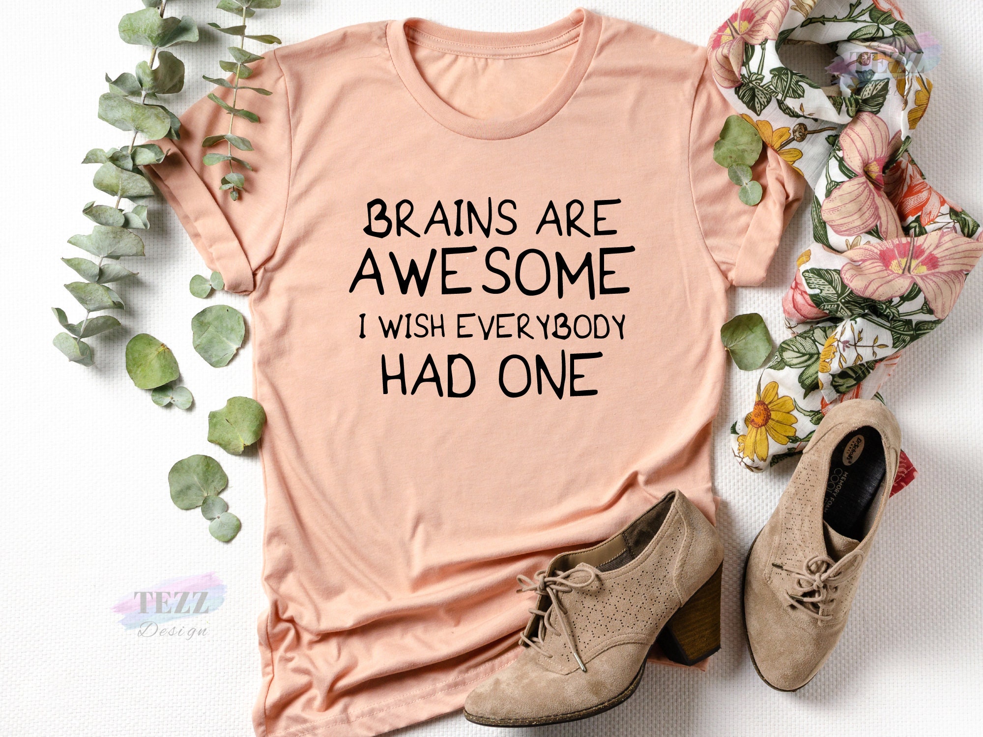 Brain Shirt Funny Brain Shirt Brain is Awesome I Wish - Etsy