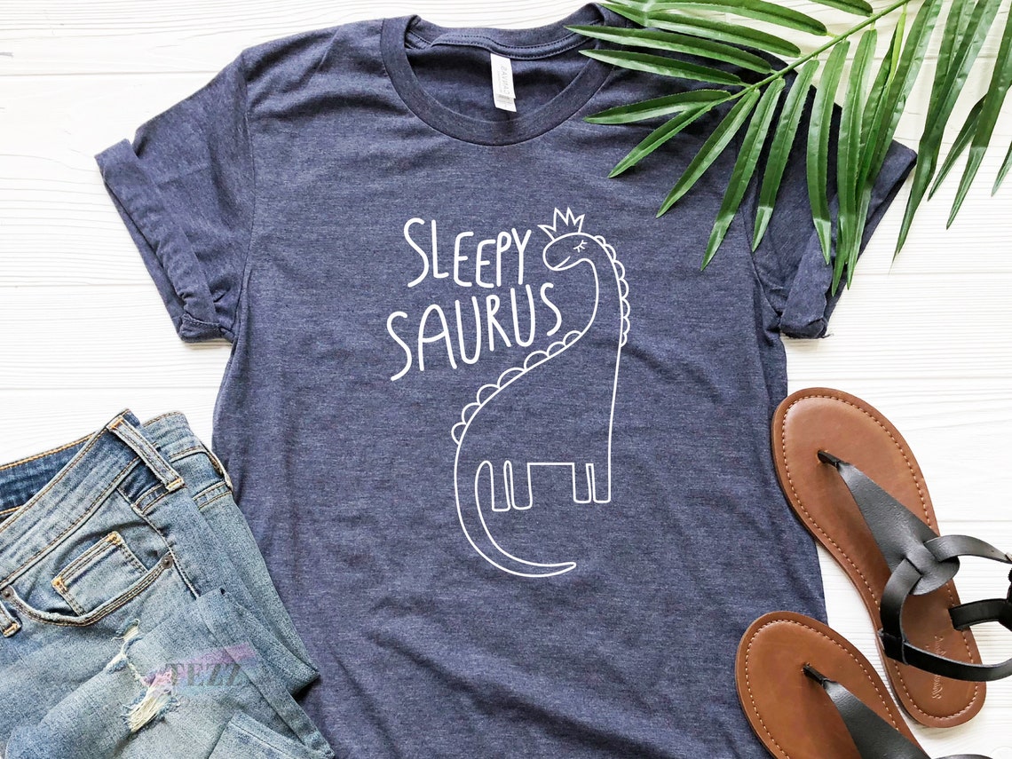 Dinosaur Shirt Sleepy Saurus Shirt Jurassic Animal Shirt - Etsy