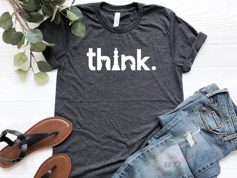 Think Chess Shirt – Minimalist Chess T-shirt – Gambit Shirt – Matching ...