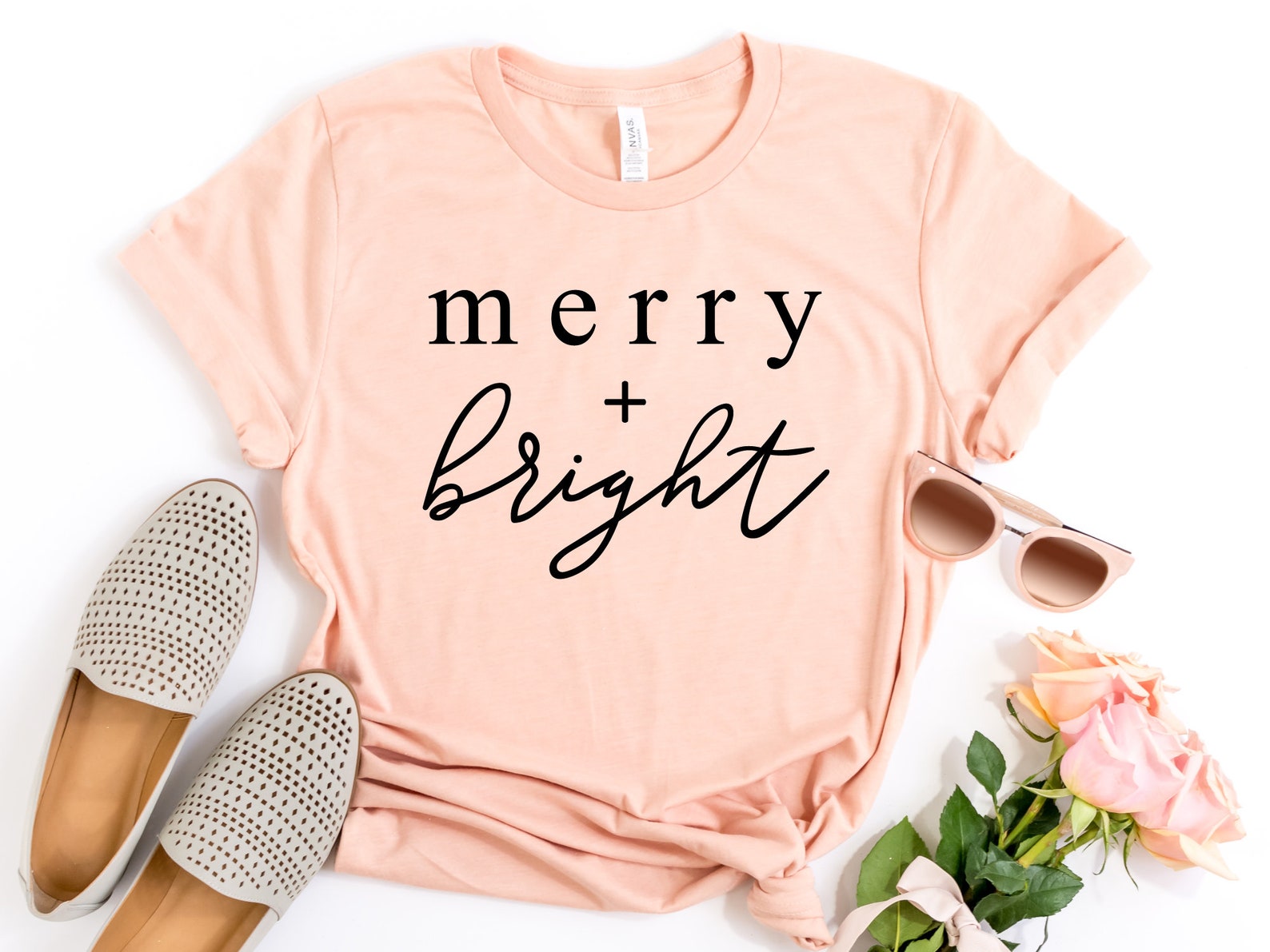 Merry Bright Shirt Christmas Shirt Merry and Bright Holiday | Etsy