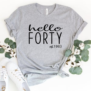 Hello Forty Shirt, 40th Birthday T-shirt, 40th Birthday Gift, 40th ...