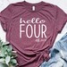 Hello Four Shirt, 4th Birthday Shirt, Fourth Birthday Shirt, Est 2019 ...