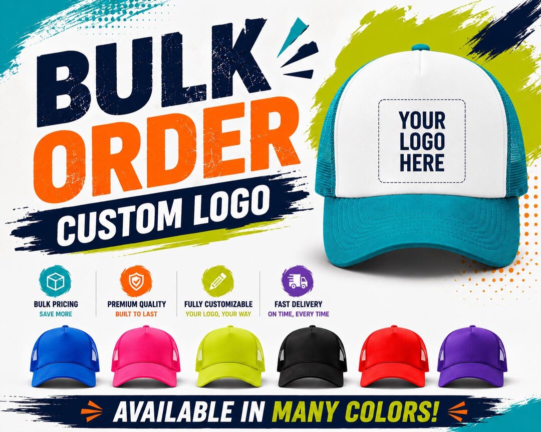 Custom Logo Hats Bulk, Personalized Mesh Snapback Caps, Small Business ...