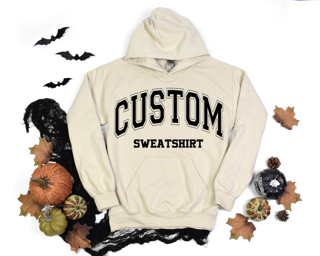 Custom College Letters Hoodie, Personalized Hoodie, Custom Text on ...