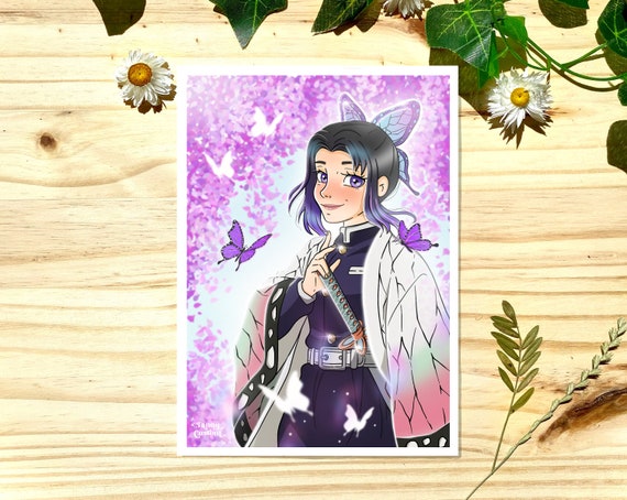 Butterfly Girl anime Print - Etsy