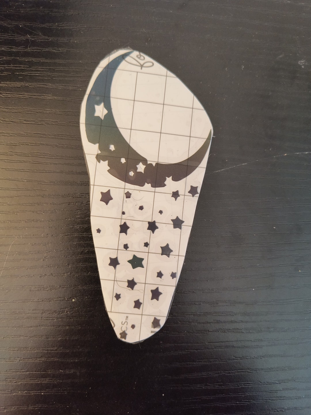 Holographic Iridescent Crescent Moon Raining Stars Vinyl Sticker - Etsy