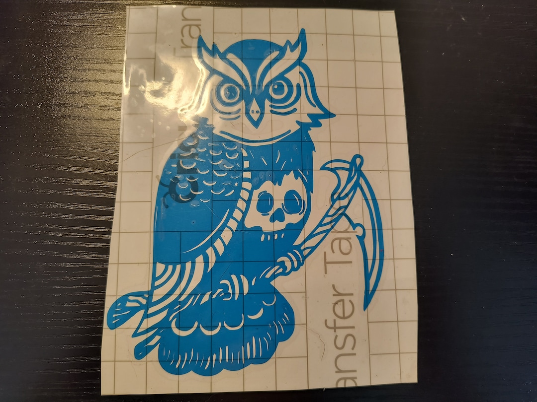 Light Blue Owl Reaper With Skull Vinyl Sticker - Etsy