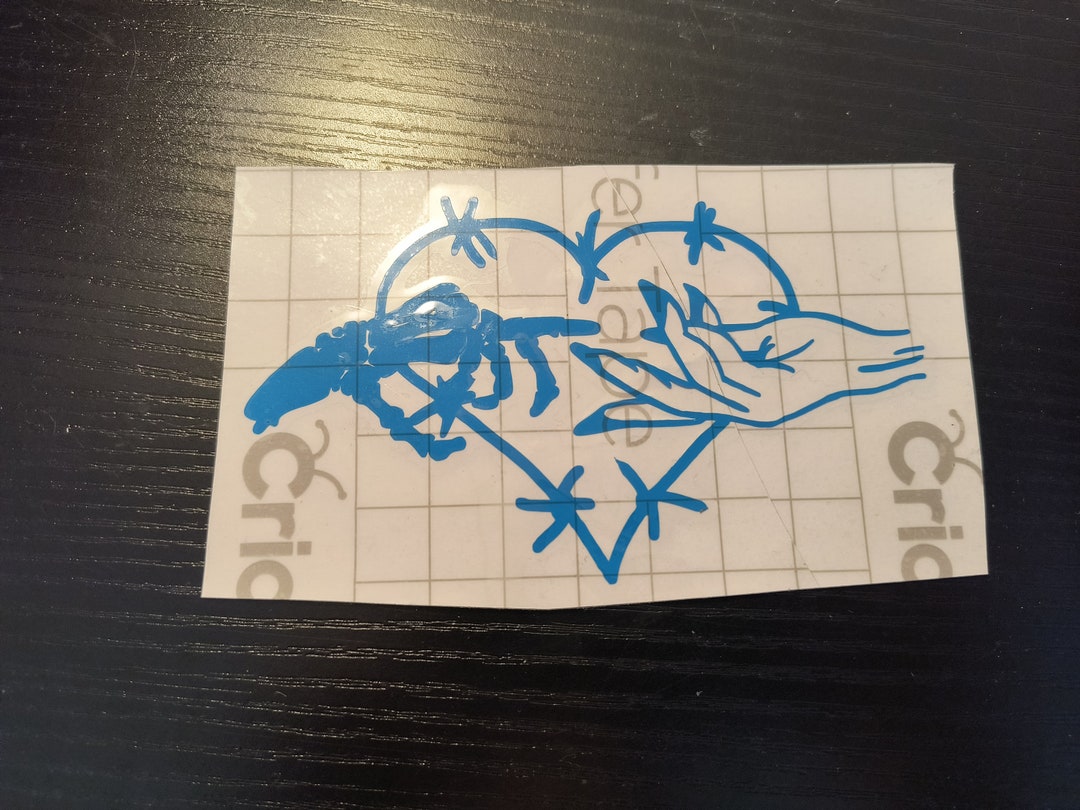 Punk Style Vinyl Sticker Reaching Hands Light Blue - Etsy