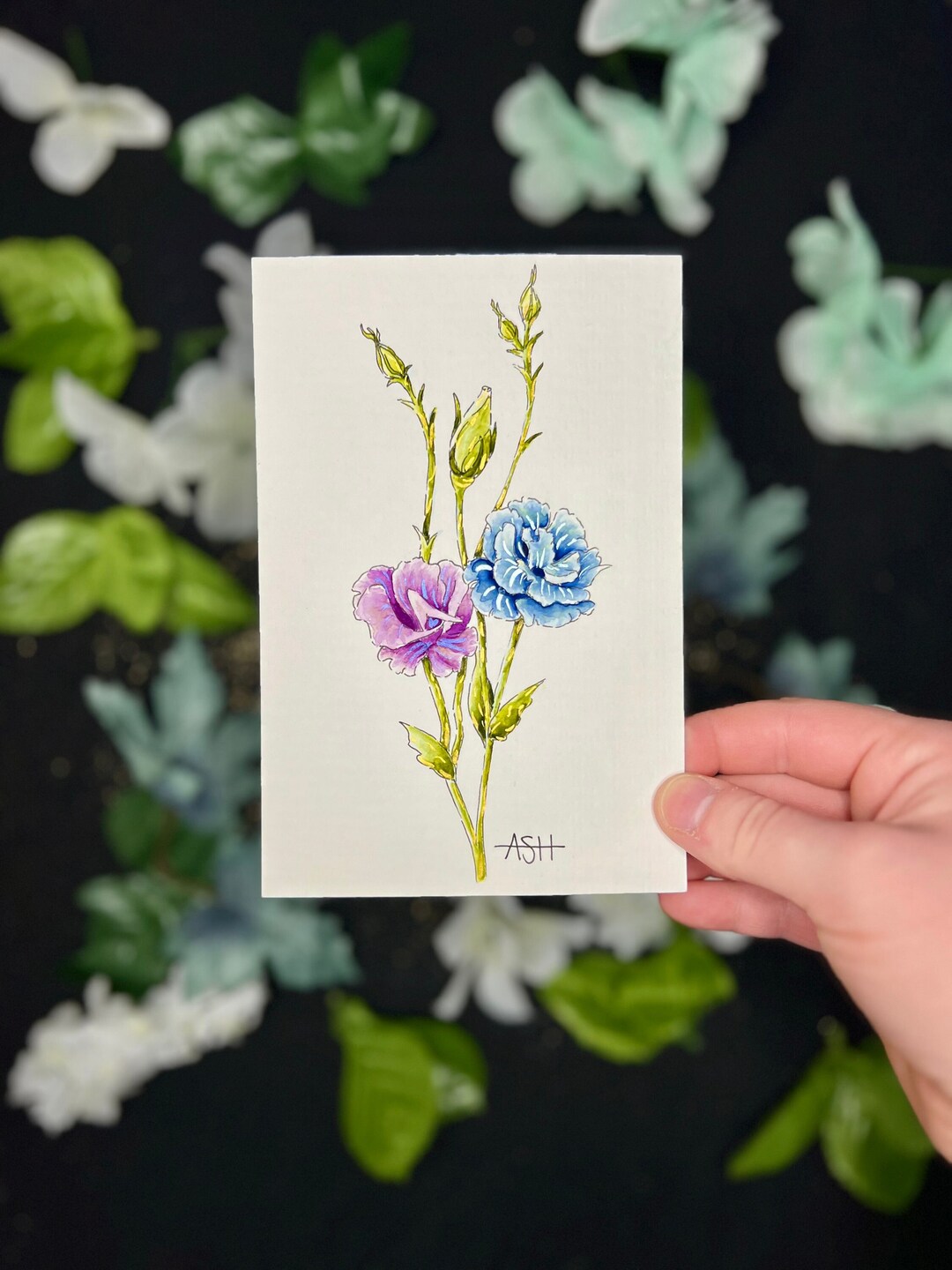 Original Watercolor Painting | Line and Wash | Watercolor Flowers ...