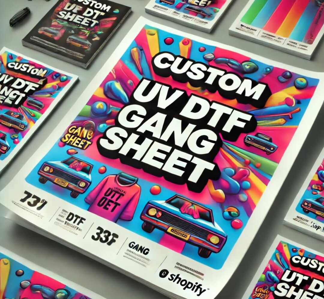 Custom UV DTF Gang 12 X 16 Inch Sheet: Vibrant Decals, Stunning ...