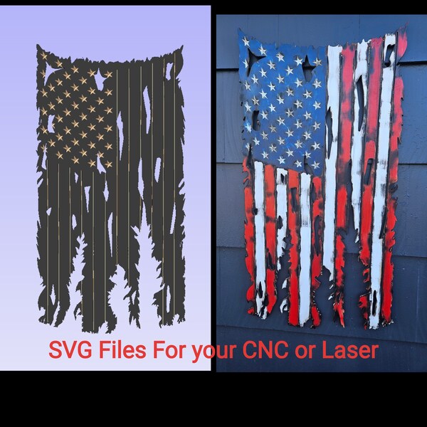 Tattered Flag Svg - Etsy
