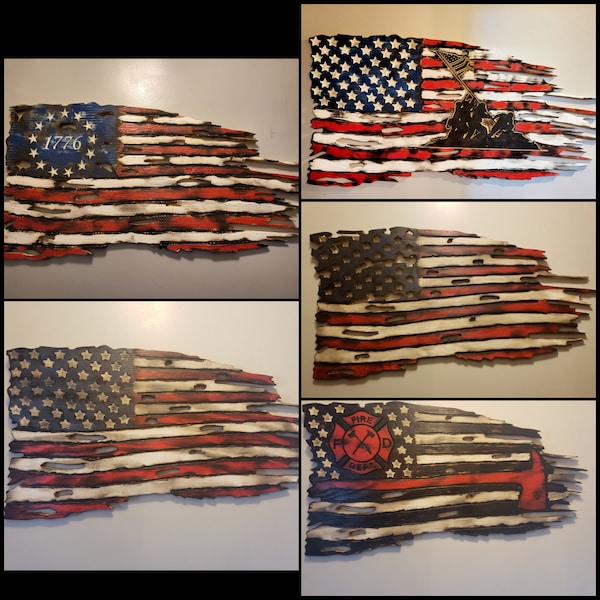 Tattered Flag Svg - Etsy
