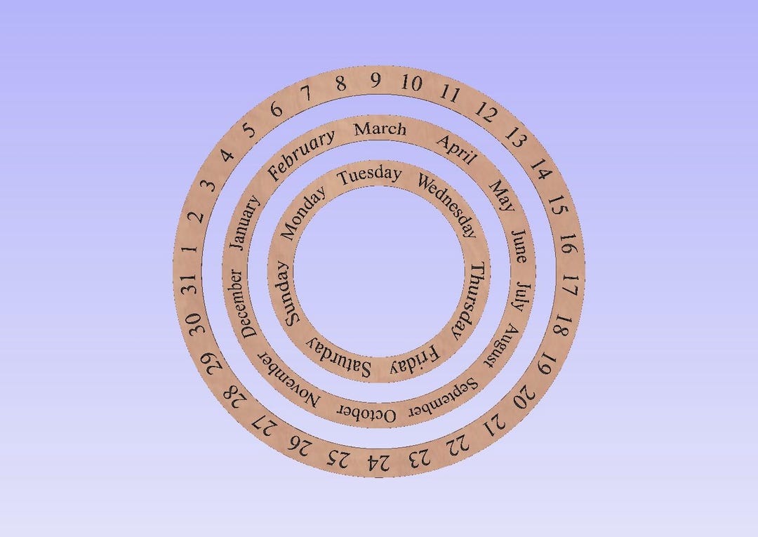SVG File Perpetual Calendar Rings for Making a Perpetual Calendar on ...