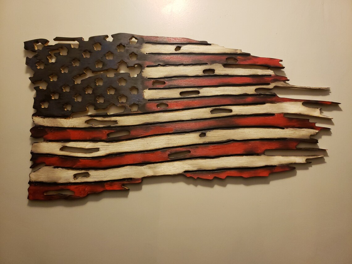 SVG Tattered Flag Bundle SVG Dfx Cut File for CNC and Laser - Etsy