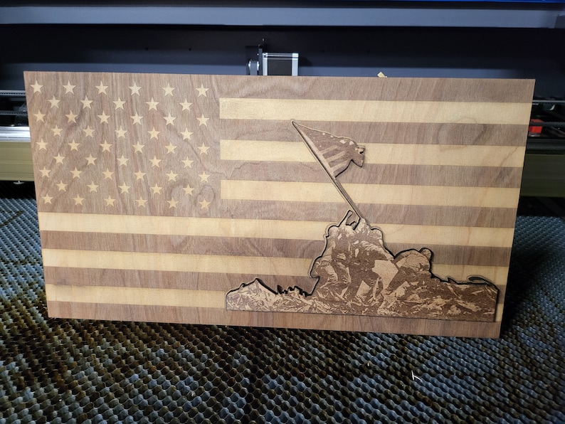 Lightburn Iwo Jima Flag File for Laser Engravers Marine Flag Lightburn ...