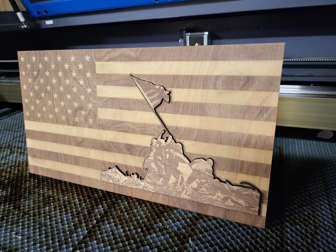 Lightburn Iwo Jima Flag File for Laser Engravers Marine Flag Lightburn ...
