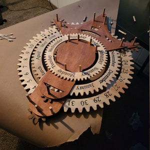 SVG Gear Driven Perpetual Calendar SVG Cut File for CNC and Lasers 3 ...