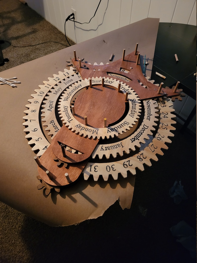SVG Gear Driven Perpetual Calendar SVG Cut File for CNC and Lasers 3 ...