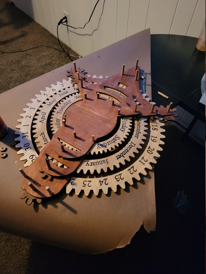 SVG Gear Driven Perpetual Calendar SVG Cut File for CNC and Lasers 3 ...