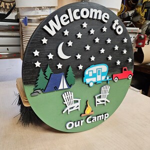 Wooden Camping Sign Night Time Edition 1 Available Free Shipping - Etsy