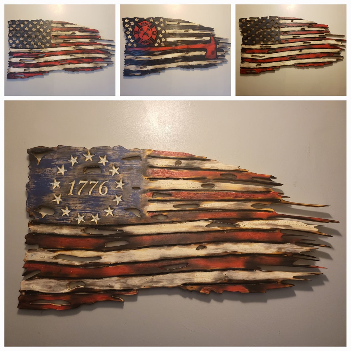 SVG Tattered Flag Bundle SVG Dfx Cut File for CNC and Laser - Etsy