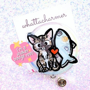Shorthaired Tortoiseshell Tabby Cat Badge Reel, Torbie Kitty Badge ...