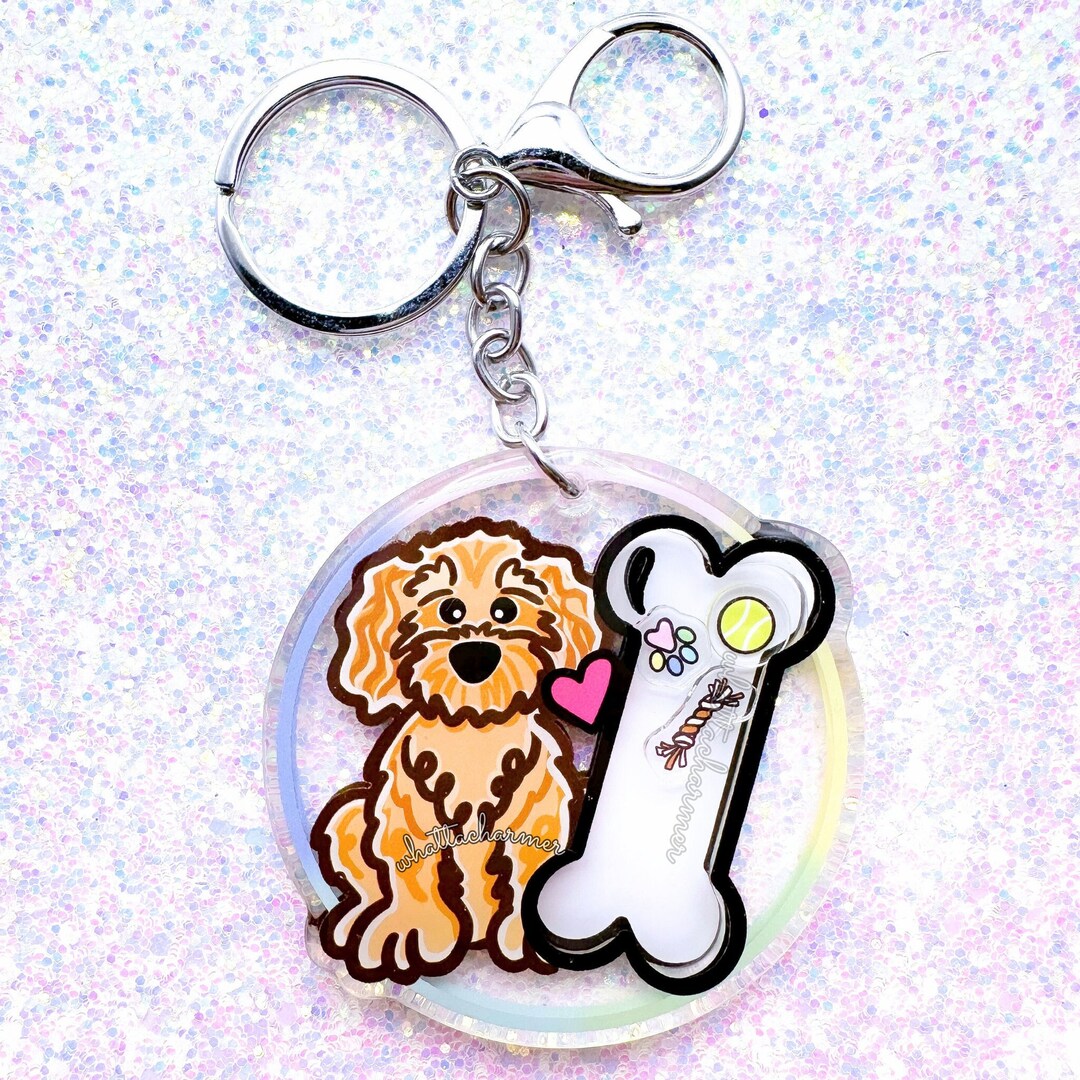 Apricot Goldendoodle Keychain, Chocolate Labradoodle Keyring ...
