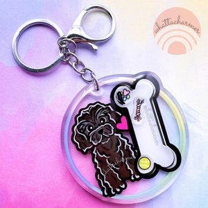 Black Cavapoo Acrylic Keychain, Cavapoo Mom Keyring, Cavapoo Puppies ...