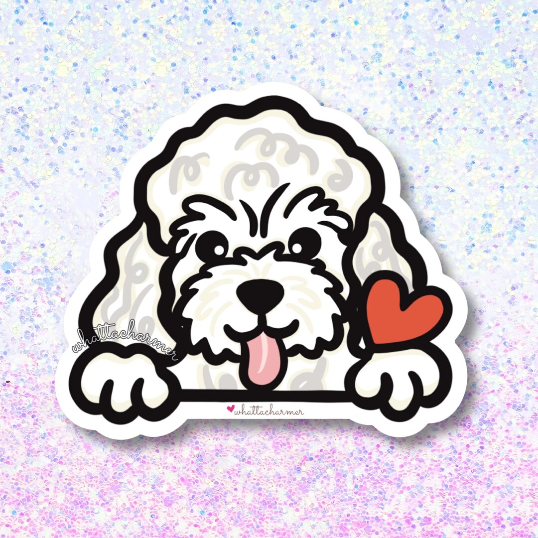 White Toy Poodle Sticker, Toy Poodle Vinyl Decal, Doodle Dog Sticker ...