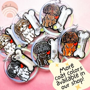 Red Shih Tzu Keychain, Shih Tzu Dog Keyring, Shih Poo Dog Charm, Shih ...
