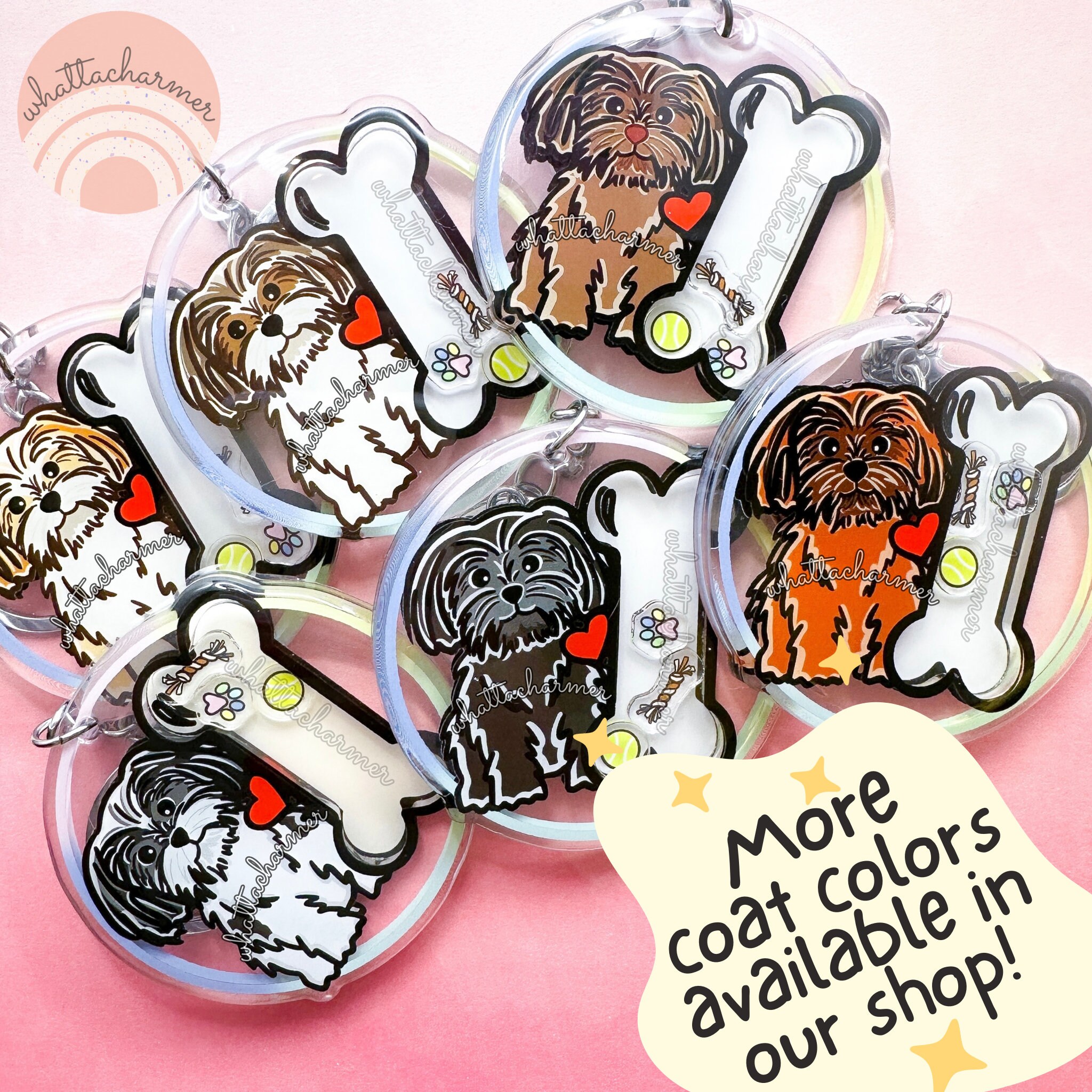 Liver Shih Tzu Keychain, Shih Tzu Dog Keyring, Shih Poo Dog Charm, Shih ...