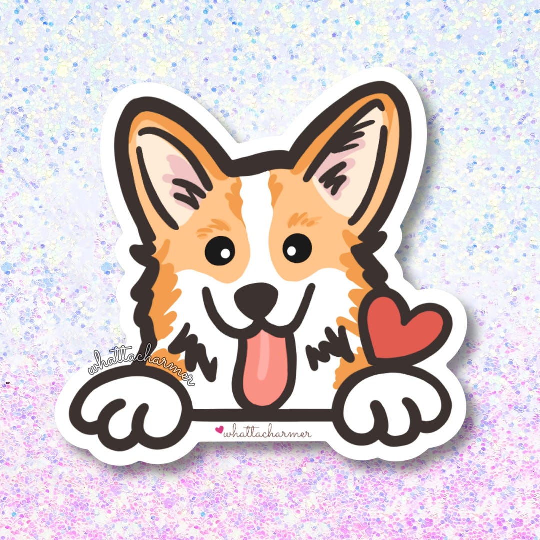 Pembroke Welsh Corgi Vinyl Sticker, Red Corgi Keychain, Corgi Keyring ...