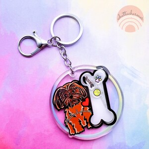 Red Shih Tzu Keychain, Shih Tzu Dog Keyring, Shih Poo Dog Charm, Shih ...