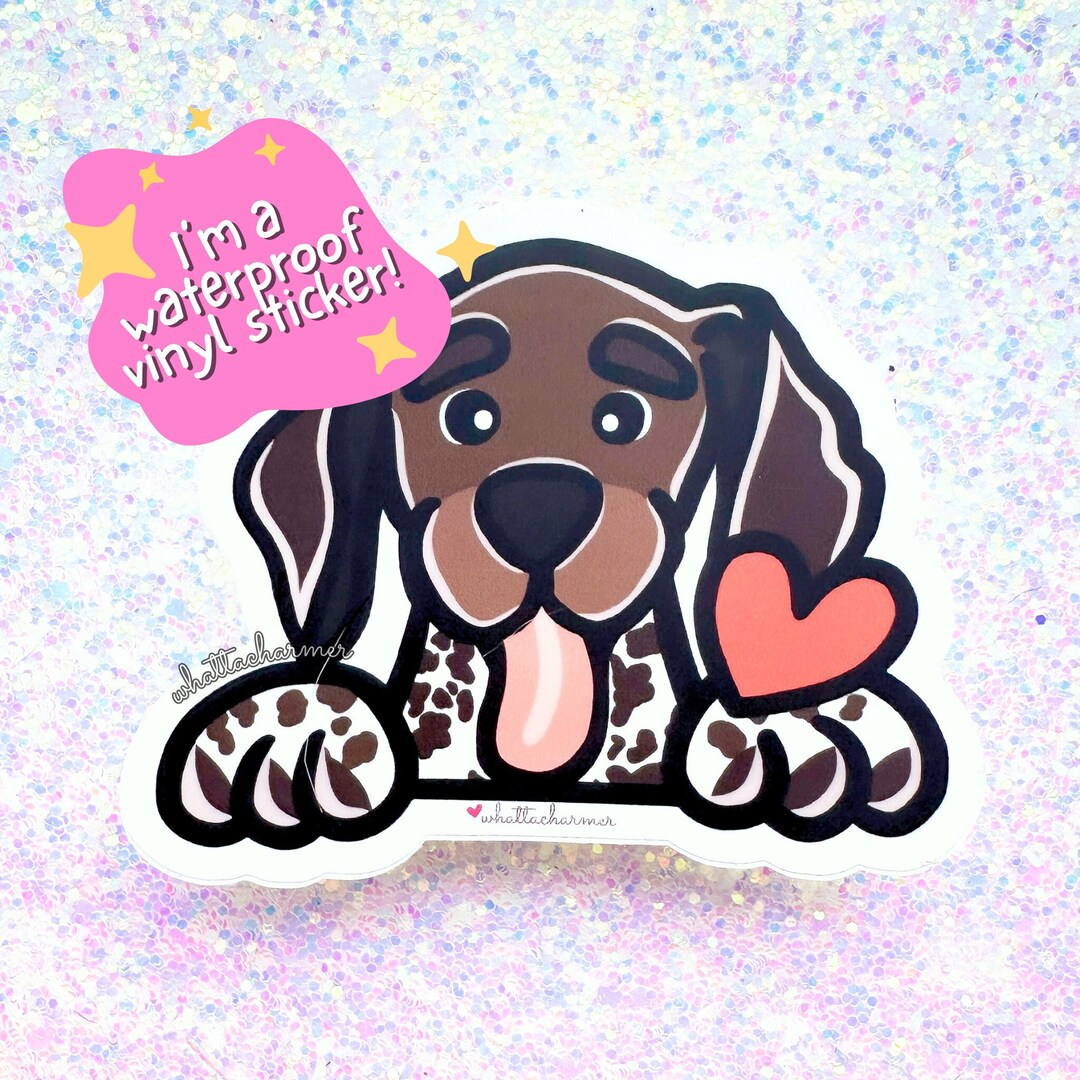 Liver German Shorthaired Pointer Sticker, GSP Dog Vinyl, Brown German ...