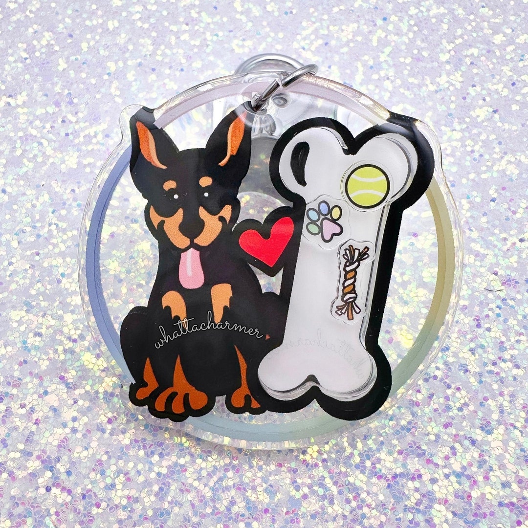 Doberman Pinscher Acrylic Keychain Dobie Mama Key Ring - Etsy