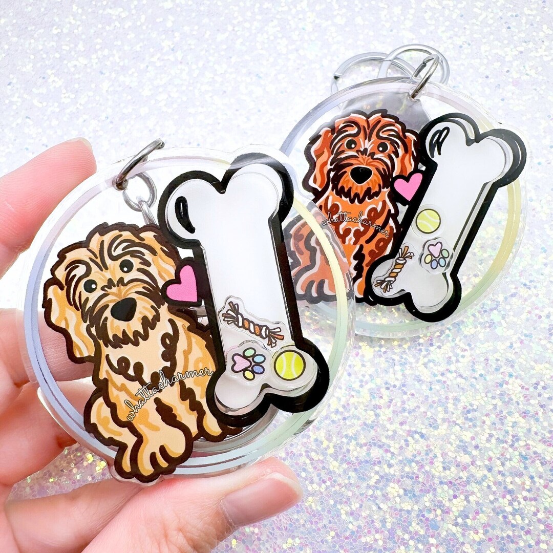 Cockapoo Acrylic Keychain, Dog Mama Key Ring, Cockapoo Christmas ...